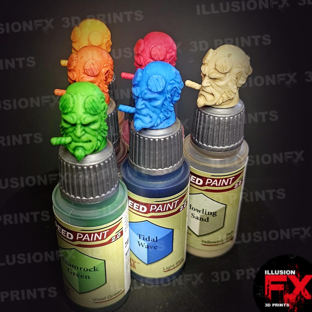 Hellboy Head - 3D Printed Dropper Bottle Super Mini CAPS 17ml 18ml, Fit ...
