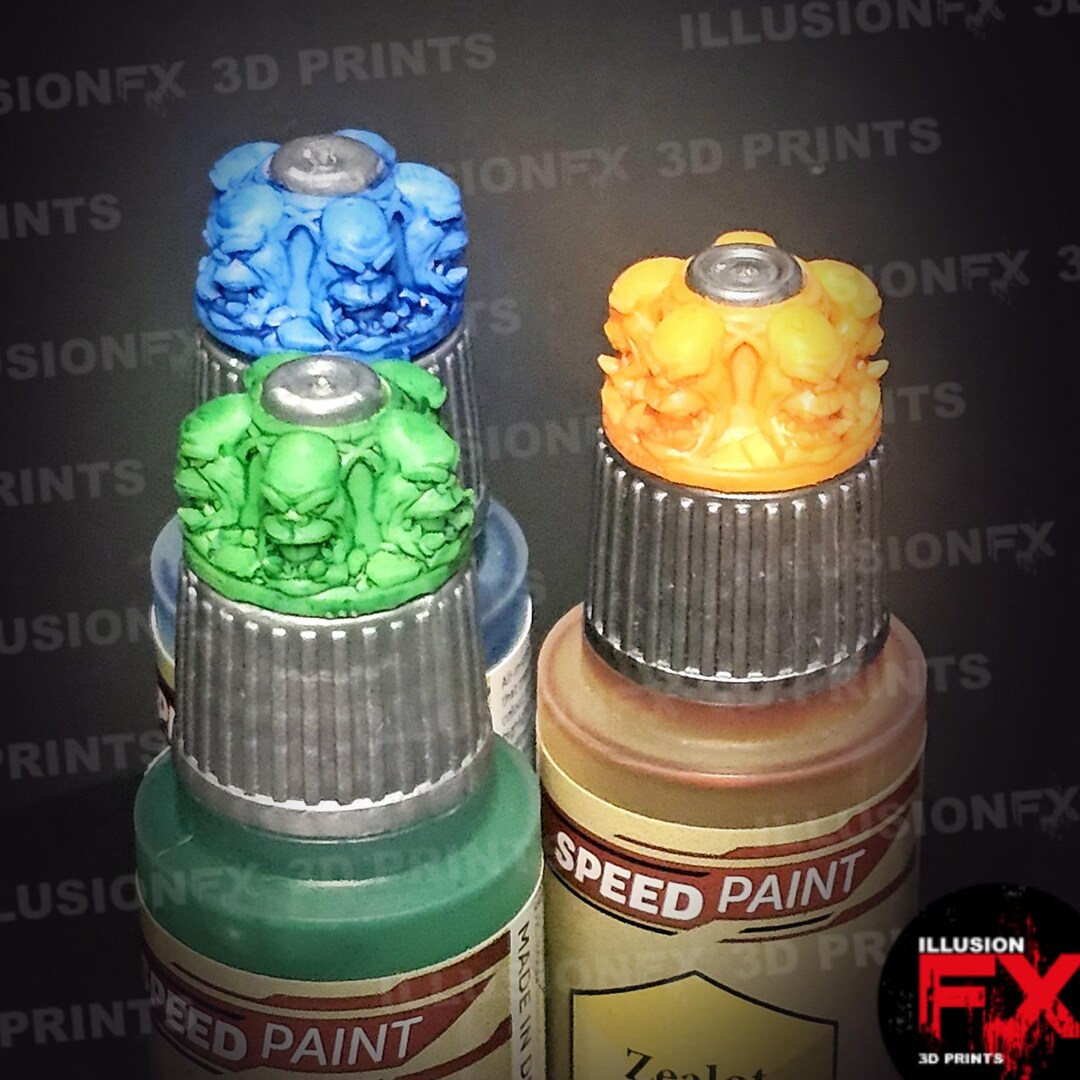 Ork Heads - 3D Printed Dropper Bottle CAP Rings 17ml 18ml, Fit Army ...