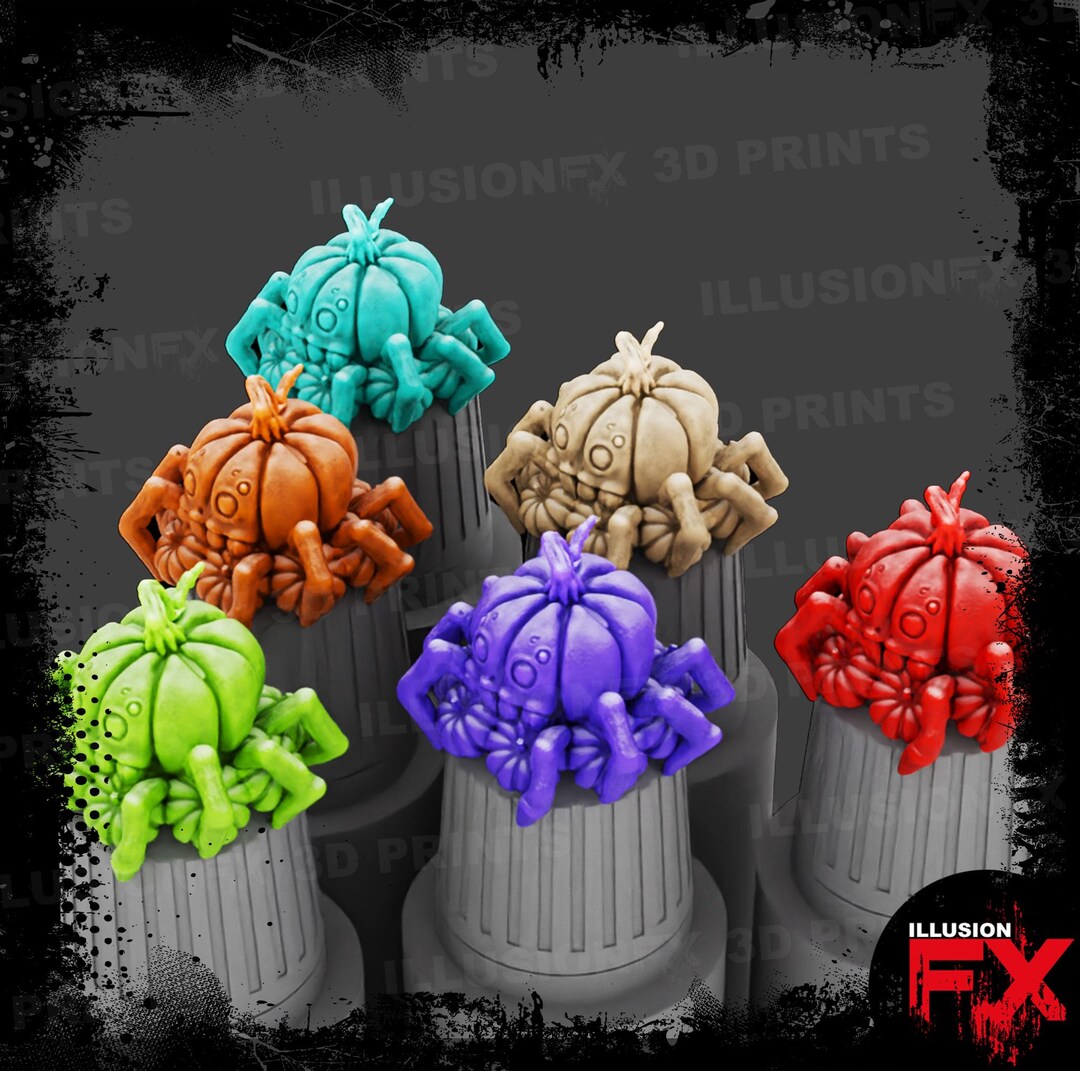 Pumpkin Spider - 3D Printed Dropper Bottle Super Mini CAPS 17ml 18ml ...