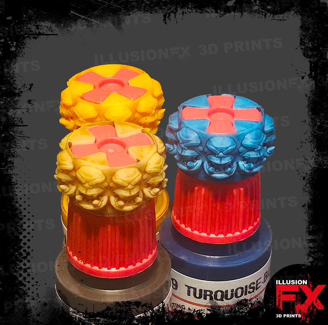 Ork Orc Head - 3D Printed Dropper Bottle Colour Swatch Half Caps - AK ...