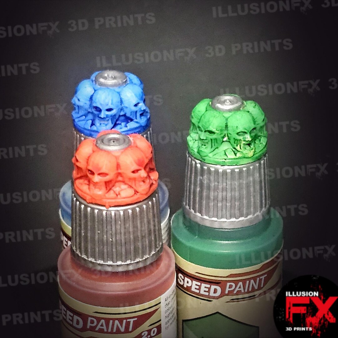 Zombie Heads - 3D Printed Dropper Bottle CAP Rings 17ml 18ml, Fit Army ...