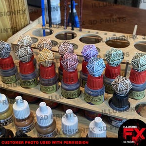 D20 Dice - 3D Printed Dropper Swatch Mini CAPS, to Fit Army Painter ...