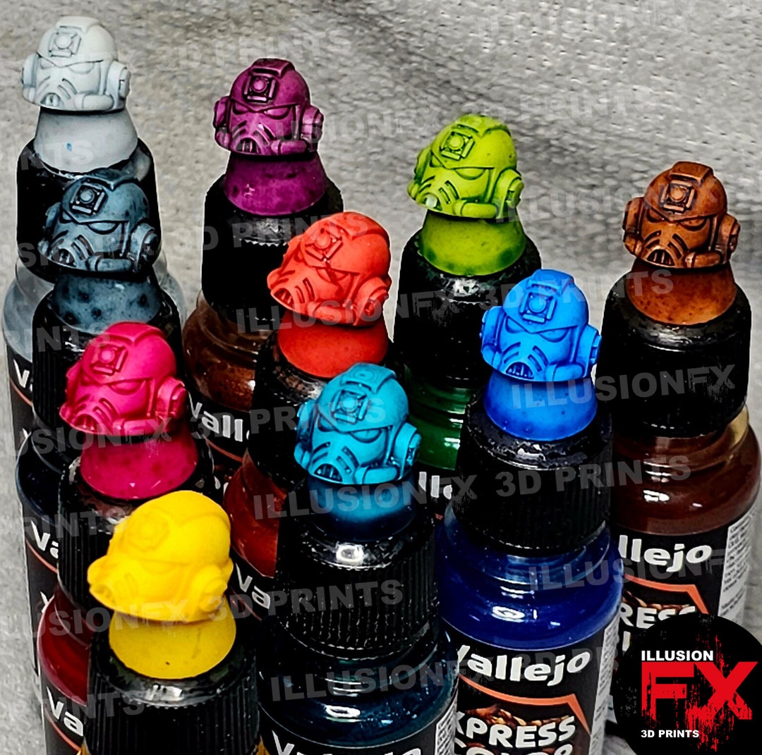 Space Marine Head 3D Printed Dropper Swatch Super Mini CAPS, to Fit NEW ...