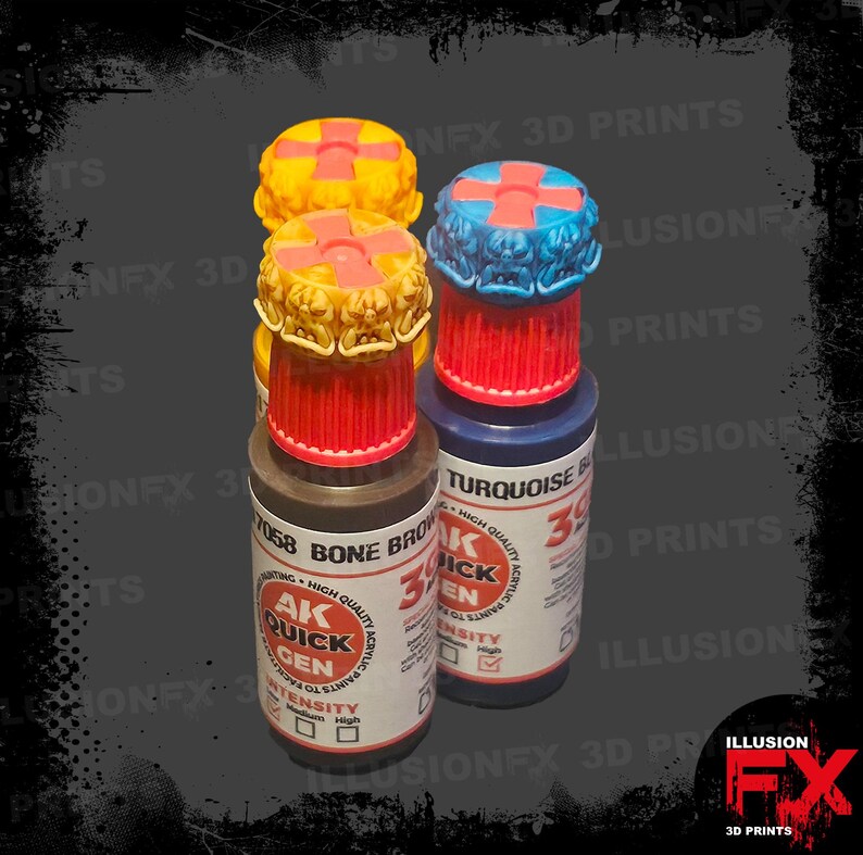 Mezgike Official Ork Orc - 3D Printed Dropper Bottle Colour Swatch Ring ...