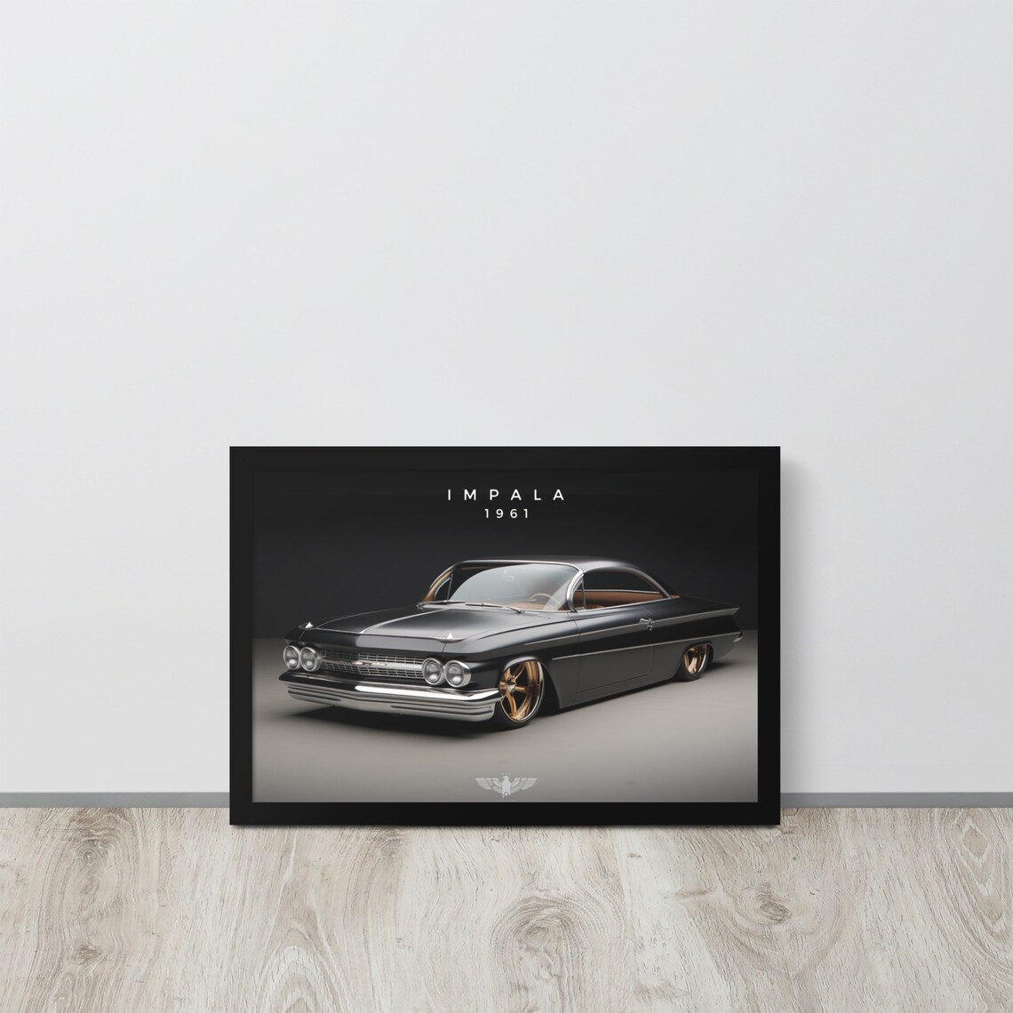 Vintage Style Framed Print: 1961 Black Custom Chevrolet Impala - Etsy
