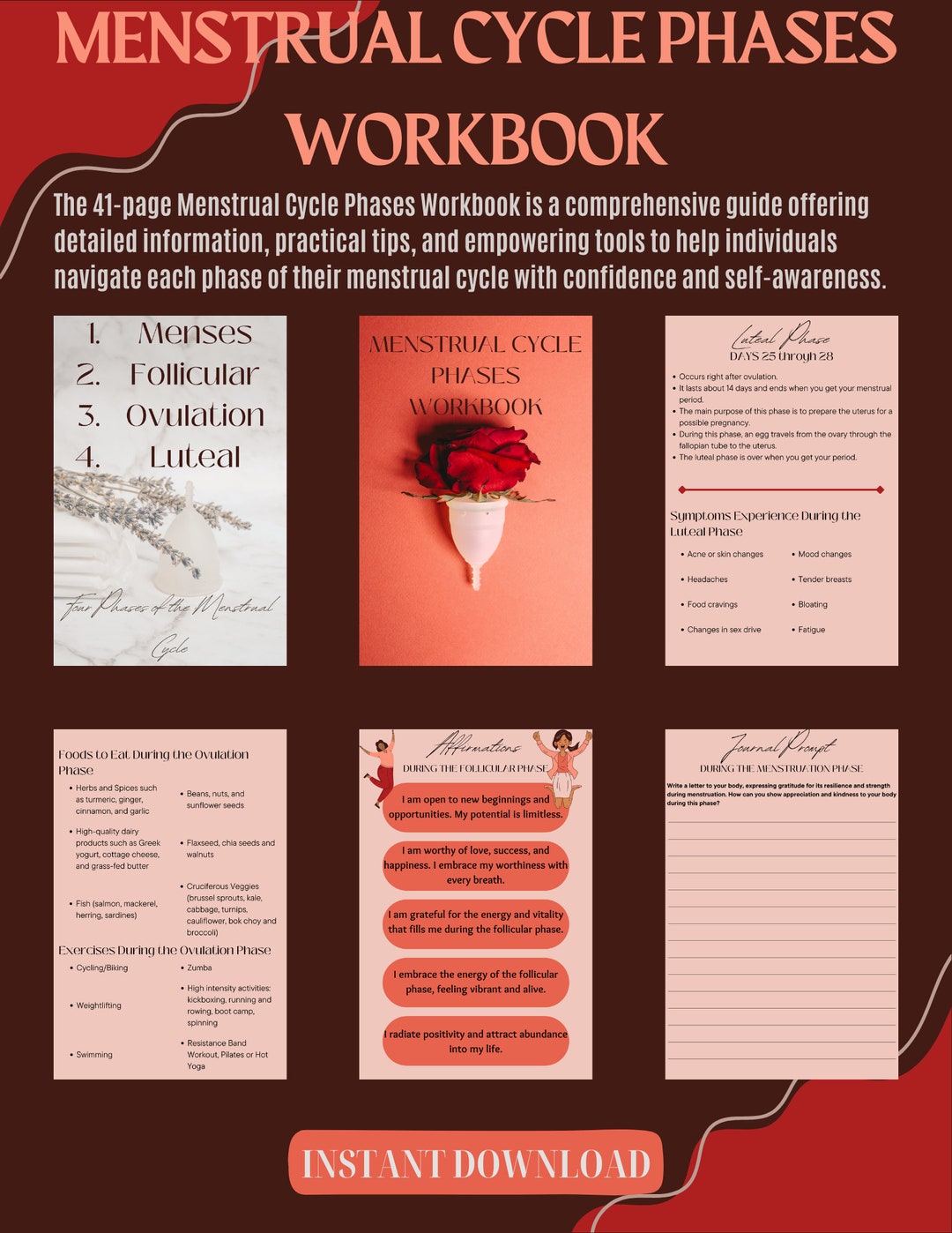 Menstrual Cycle Phases Workbook - Etsy