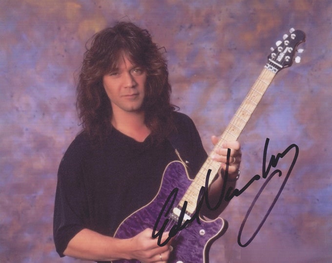 Signed Eddie Van Halen PHOTO With COA Autographed Guitar Legend - Etsy