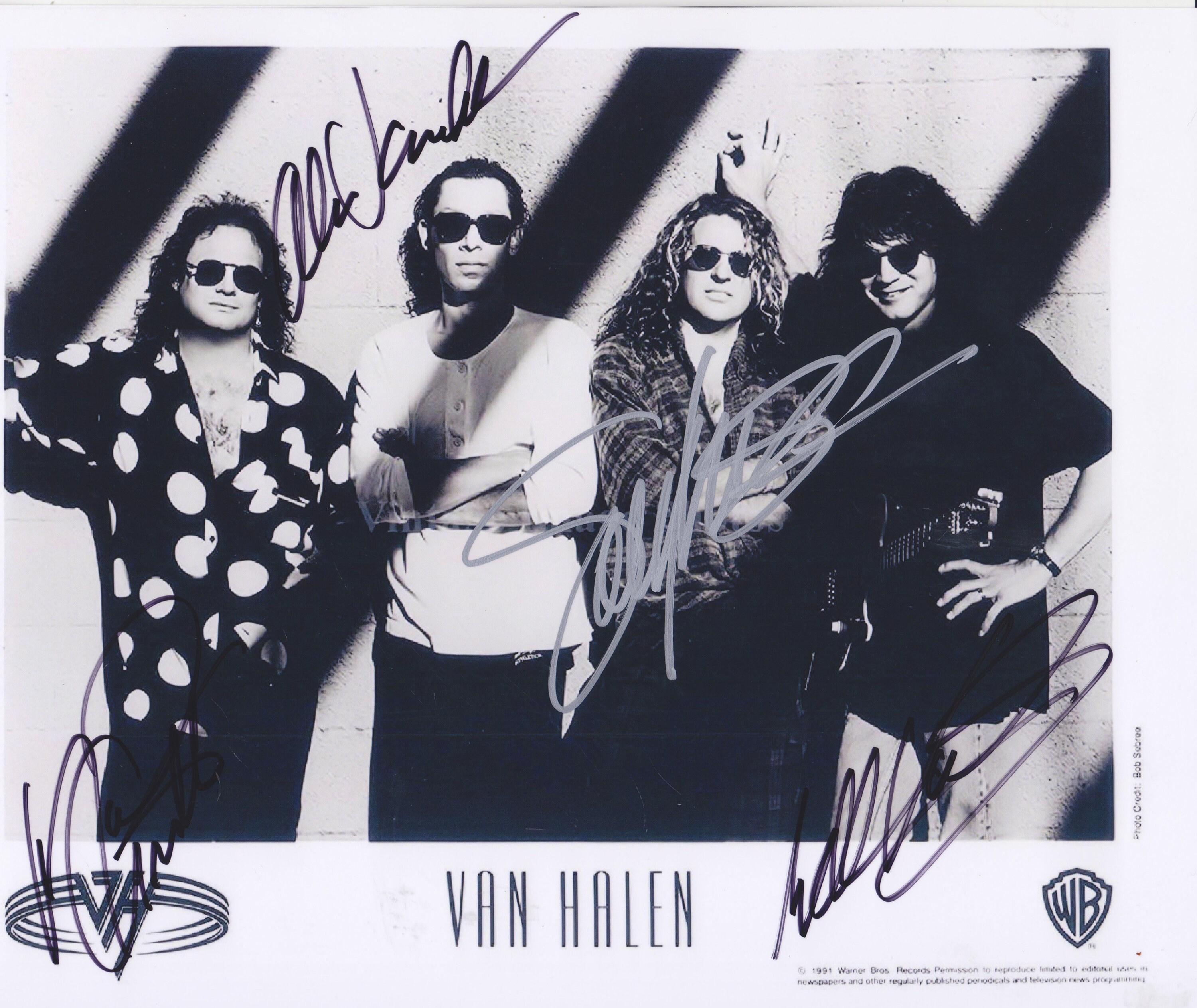 4X Signed VAN HALEN Band Photo Autographed With COA Promo Sammy Hagar - Etsy