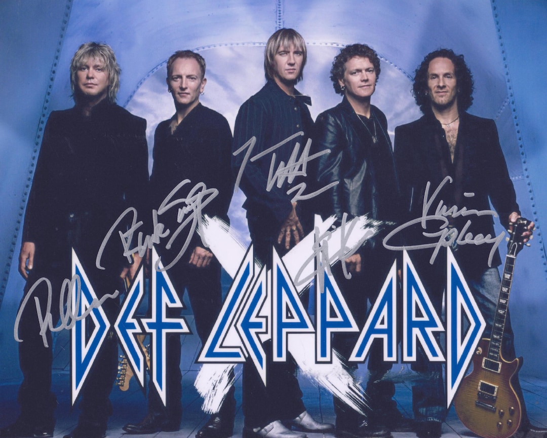 5X Signed DEF LEPPARD Band Autographed Photo W/ COA - Etsy