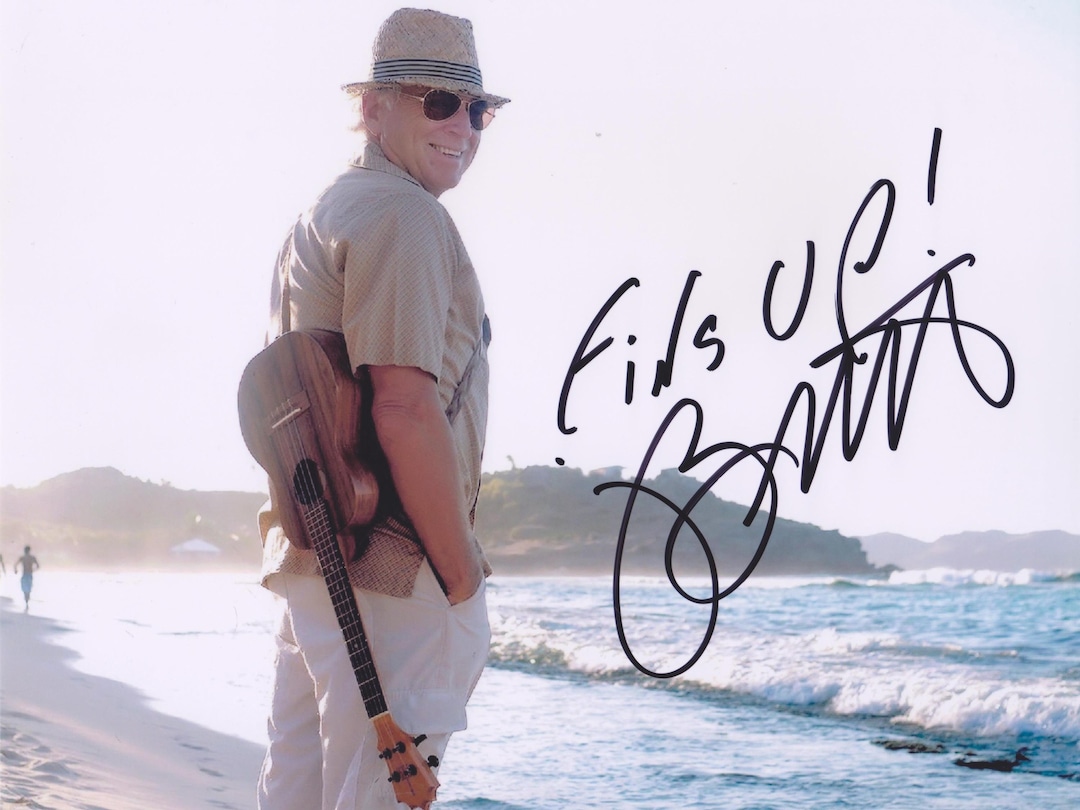 Signed FINS UP !! Jimmy Buffett Photo Autographed W/ COA - Etsy