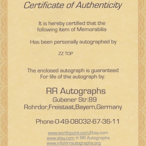 3X Signed ZZ TOP Autographed Photo Billy Gibbons Dusty Hill Frank Beard ...