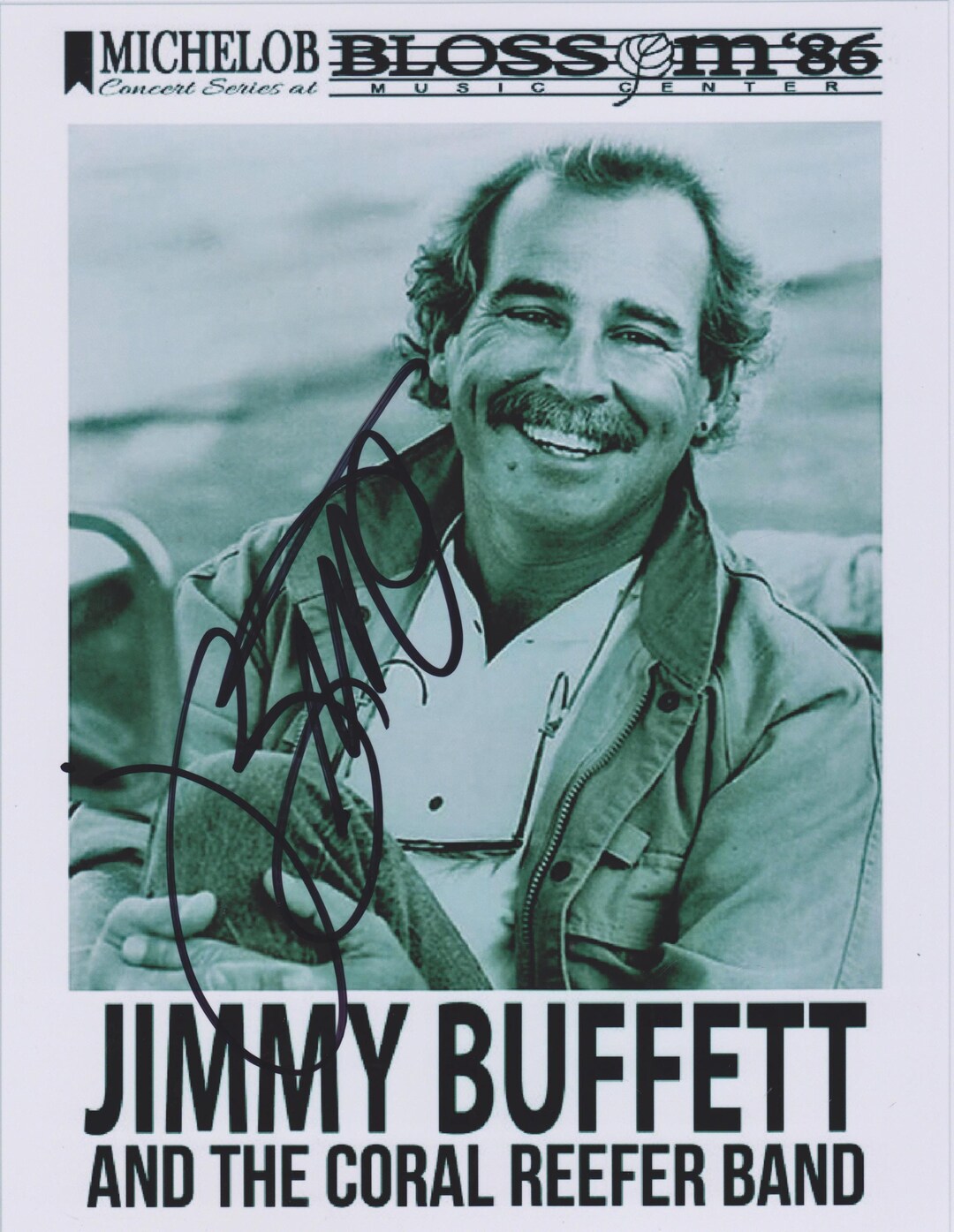 Signed JIMMY BUFFETT Photo Autographed W/ COA 1986 Blossom Music Center ...