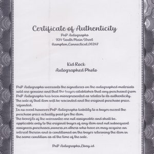 Signed KID ROCK Autographed Photo W/ COA Kid Rock - Etsy