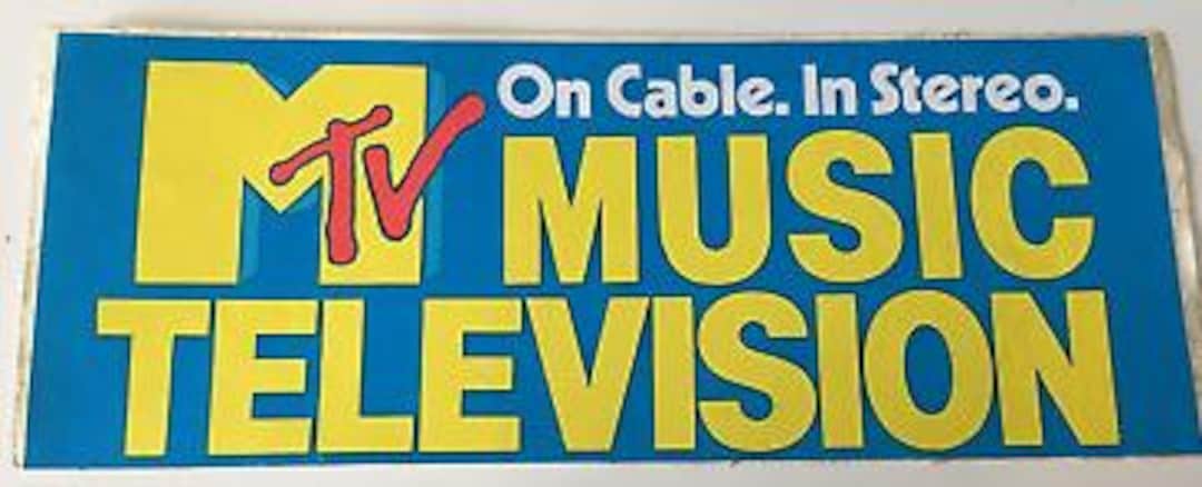 Vintage MTV Music Television STICKER - on Cable. in Stereo Rock Band ...