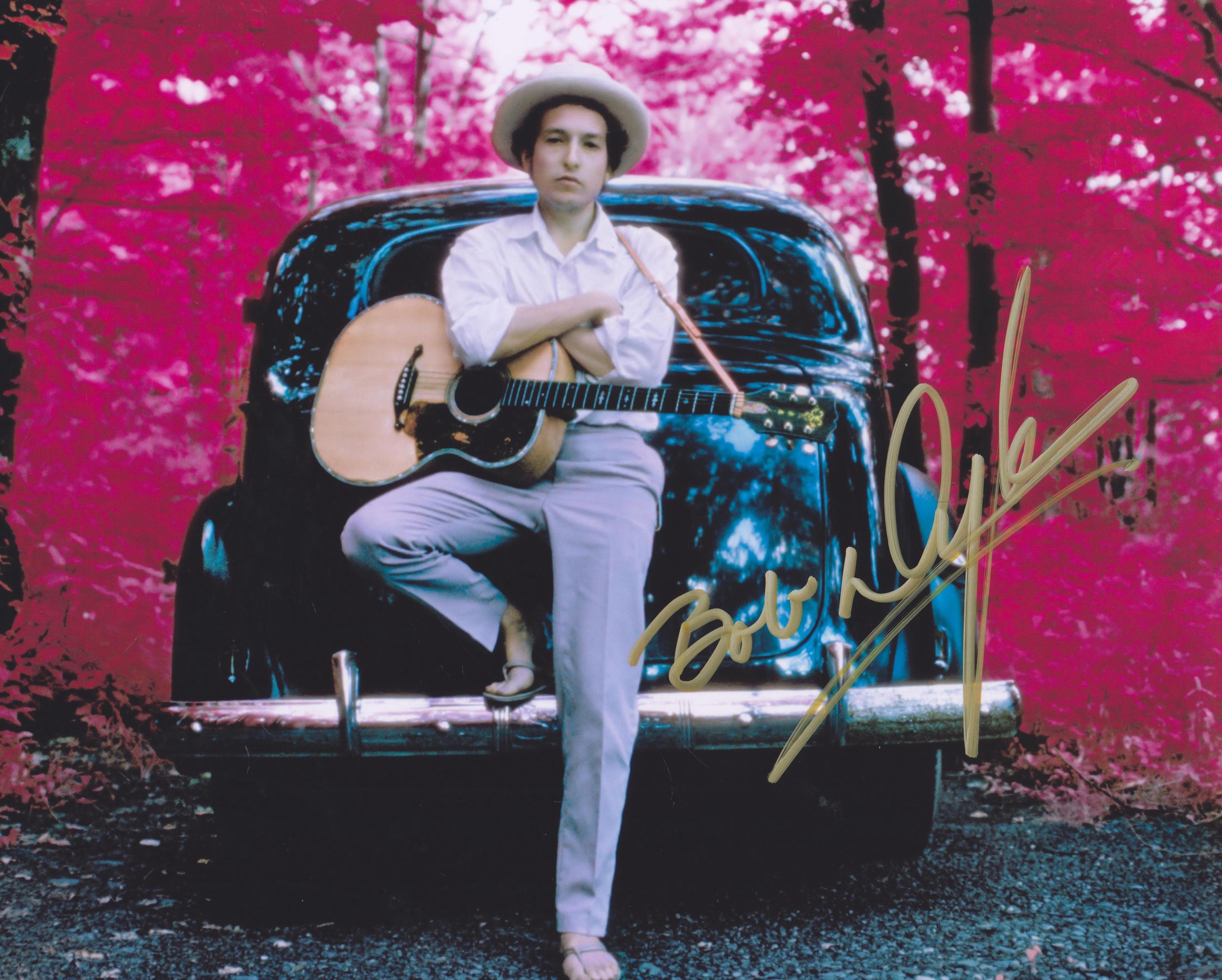 Signed BOB DYLAN Autographed Old Car Guitar Photo W/ COA - Etsy