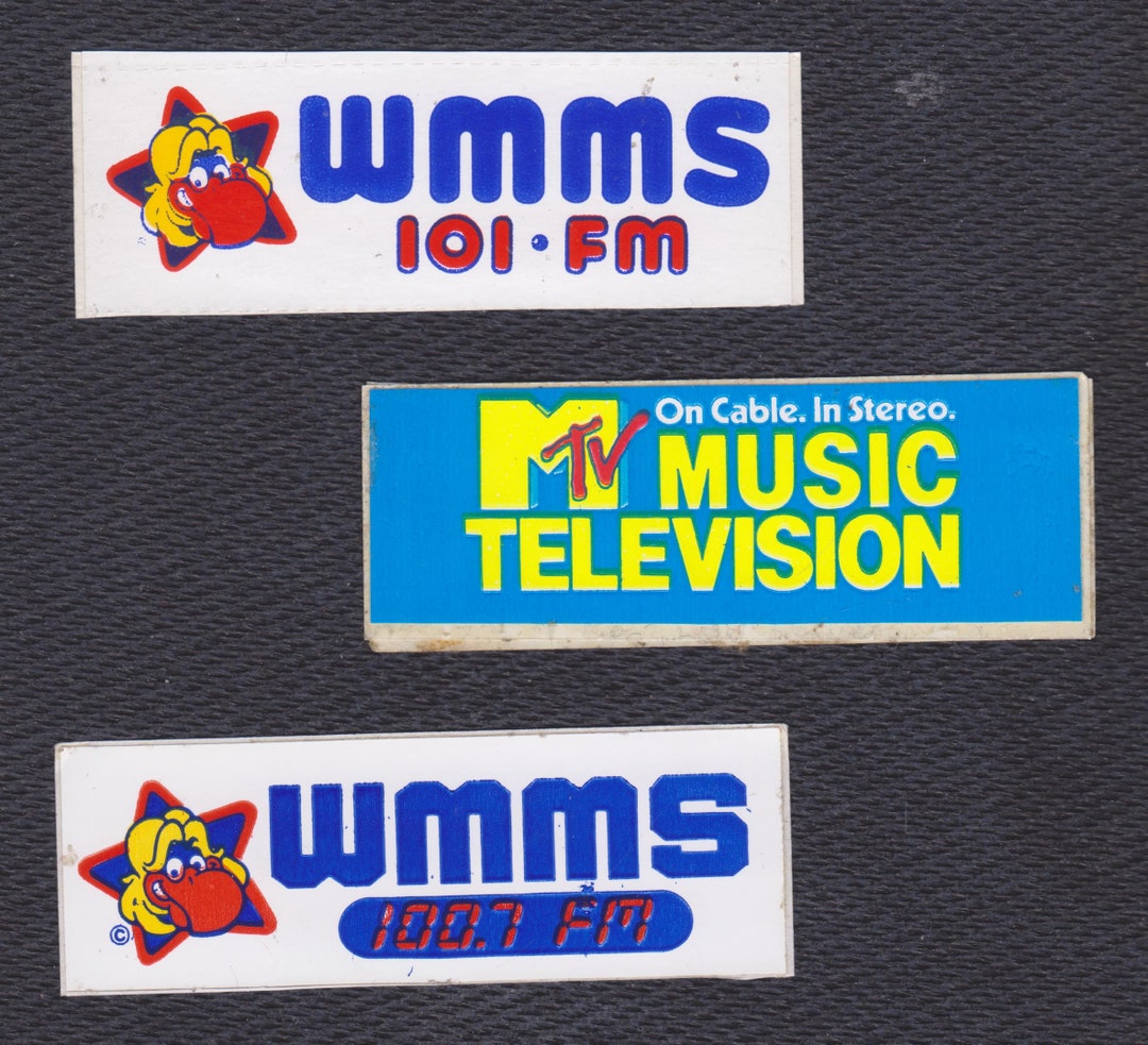2X WMMS Sticker 100.7 FM Radio 1X MTV Music Television Sticker - Etsy