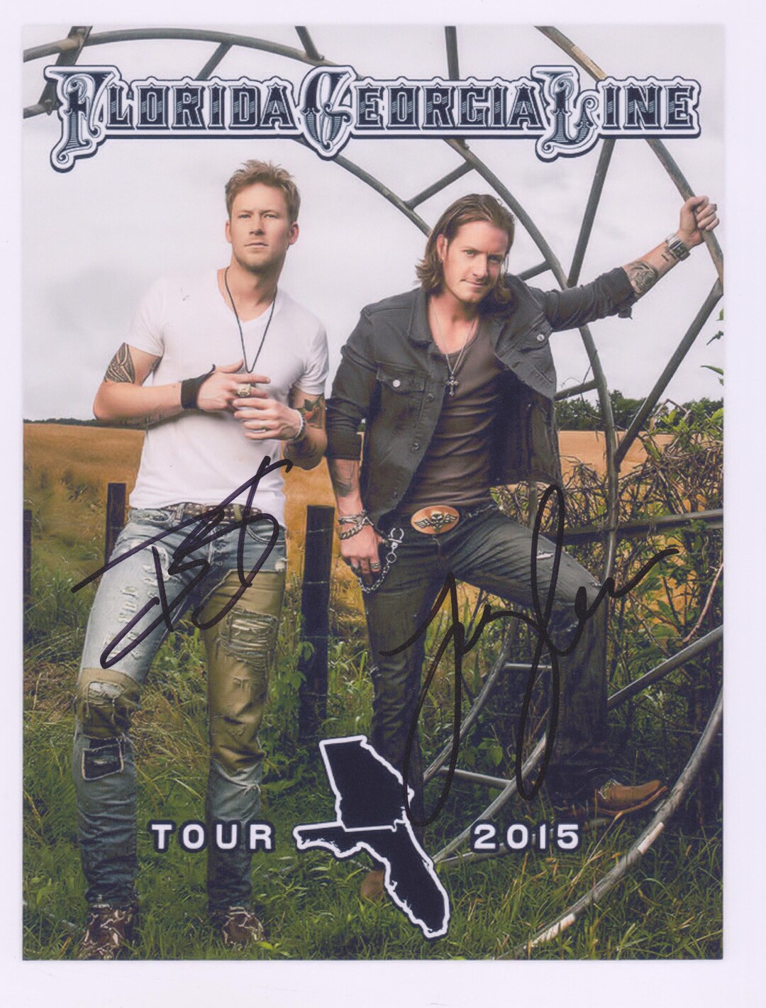 Signed FLORIDA GEORGIA Line Autographed Country W/ COA Tour 2015 - Etsy