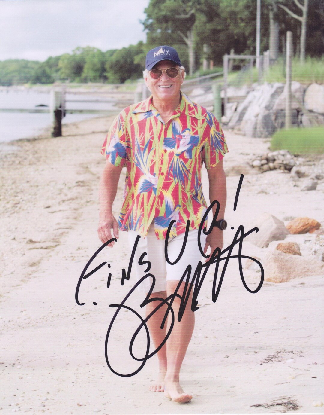 Signed FINS UP Jimmy Buffett Photo Autographed W/ COA - Etsy