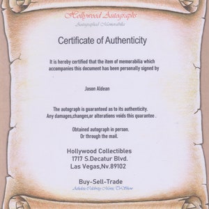 Signed JASON ALDEAN Autographed Photo W/ COA Country Superstar - Etsy