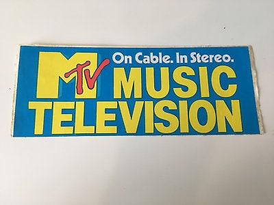 Vintage MTV Music Television STICKER on Cable. in Stereo Rock Band ...