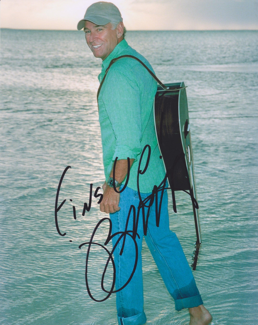 Signed FINS UP !! Jimmy Buffett Photo Autographed W/ COA - Etsy