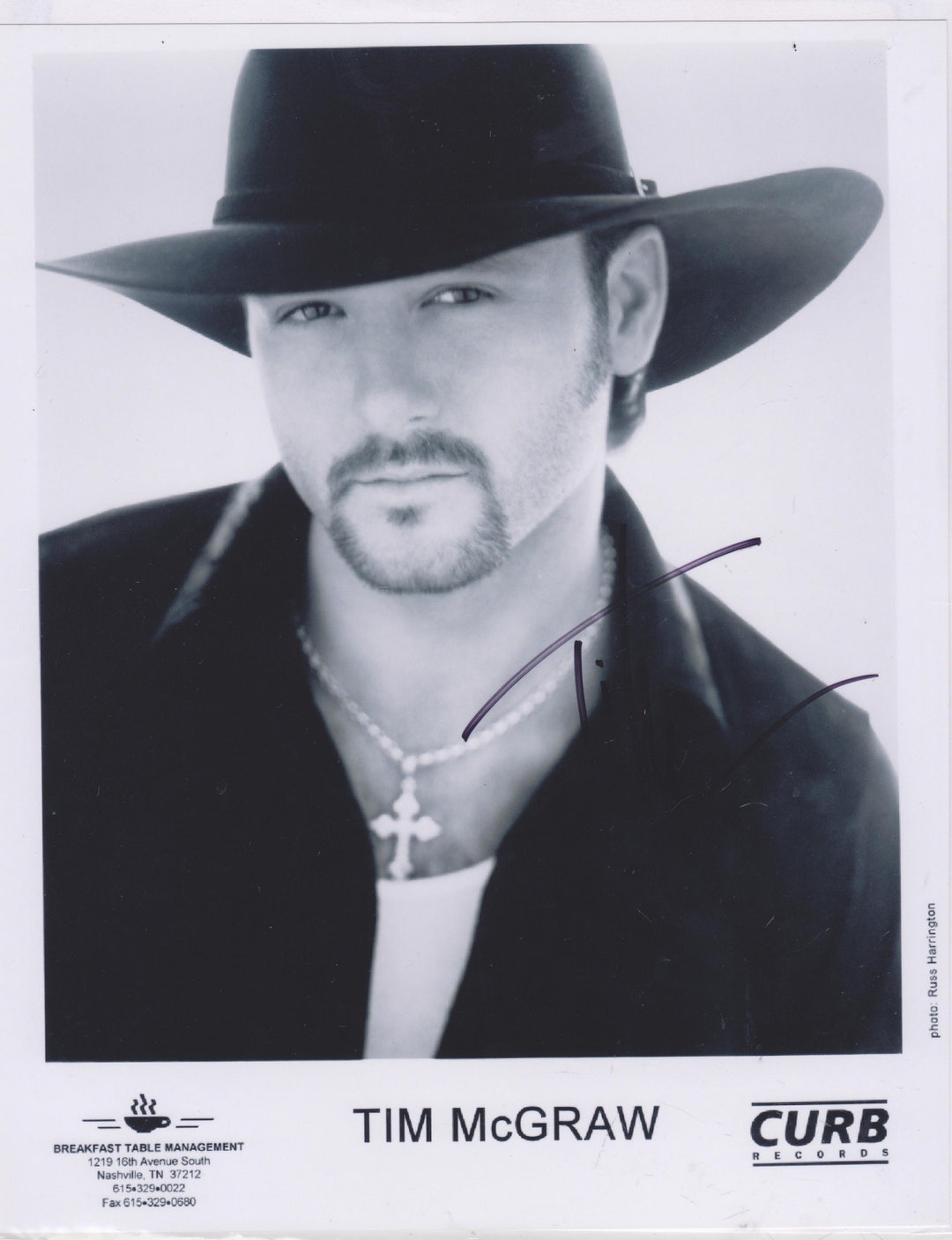 Signed Tim Mcgraw Autographed Photo W/ COA Curb Records Promo Country ...