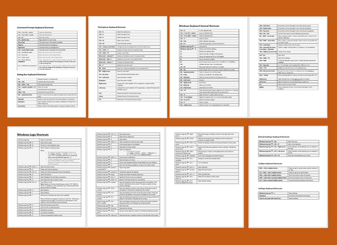 Windows Keyboard Shortcut - Comprehensive List - Etsy