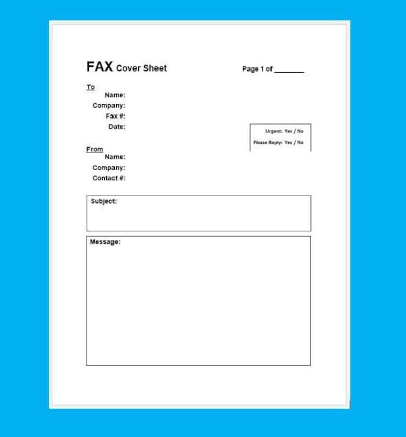 FAX Cover Sheet: Enhance Your Fax Communications With This Professional ...