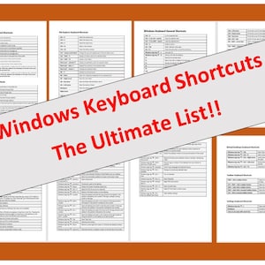 Windows Keyboard Shortcut - Comprehensive List - Etsy
