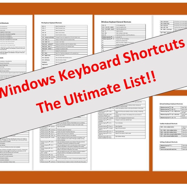 Windows PC Computer Keyboard & Special Character Reference Chart Poster ...
