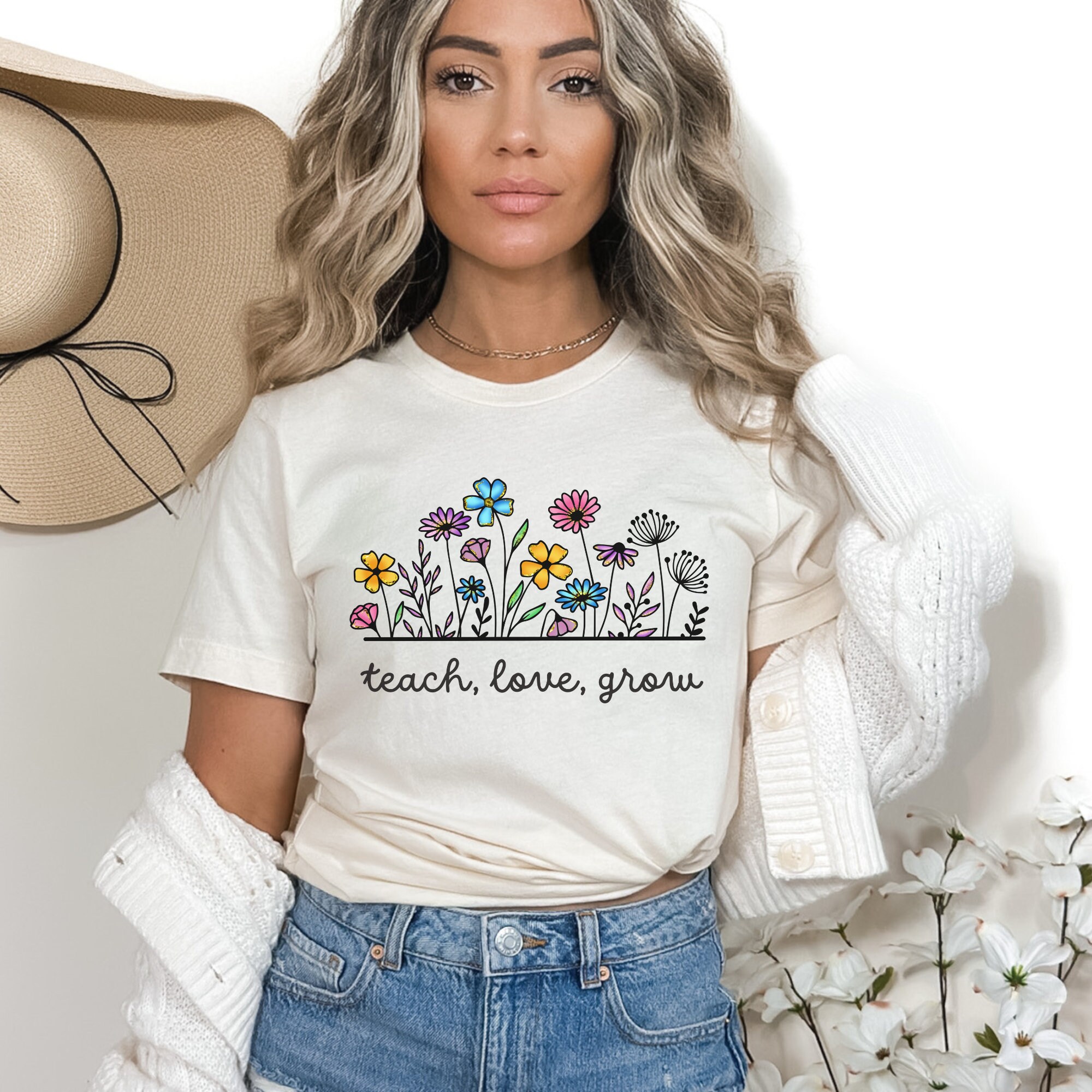 Teacher Wildflower T-shirt Elementary School Teacher Shirt Cute Teacher ...