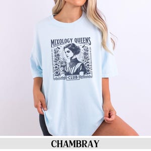 Mixology Queens Club T-shirt Women Vintage Cocktail Floral Shirt ...