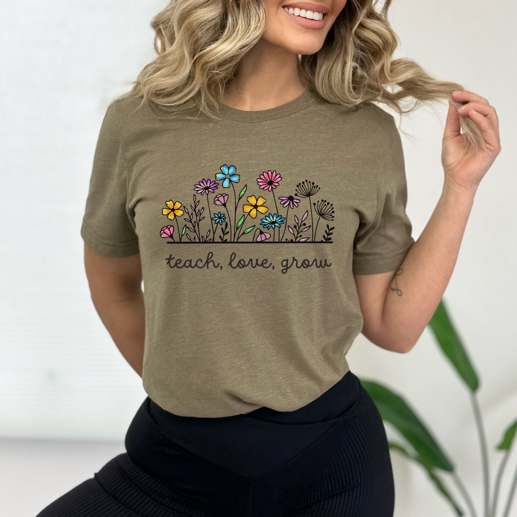 Teacher Wildflower T-shirt Elementary School Teacher Shirt - Etsy