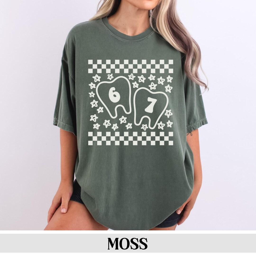 Six Seven Teeth Shirt Trendy Checkered Tee Shirt Dentist Student Staff ...