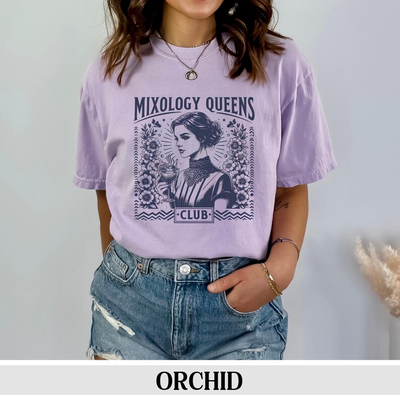 Mixology Queens Club T-shirt Women Vintage Cocktail Floral Shirt ...