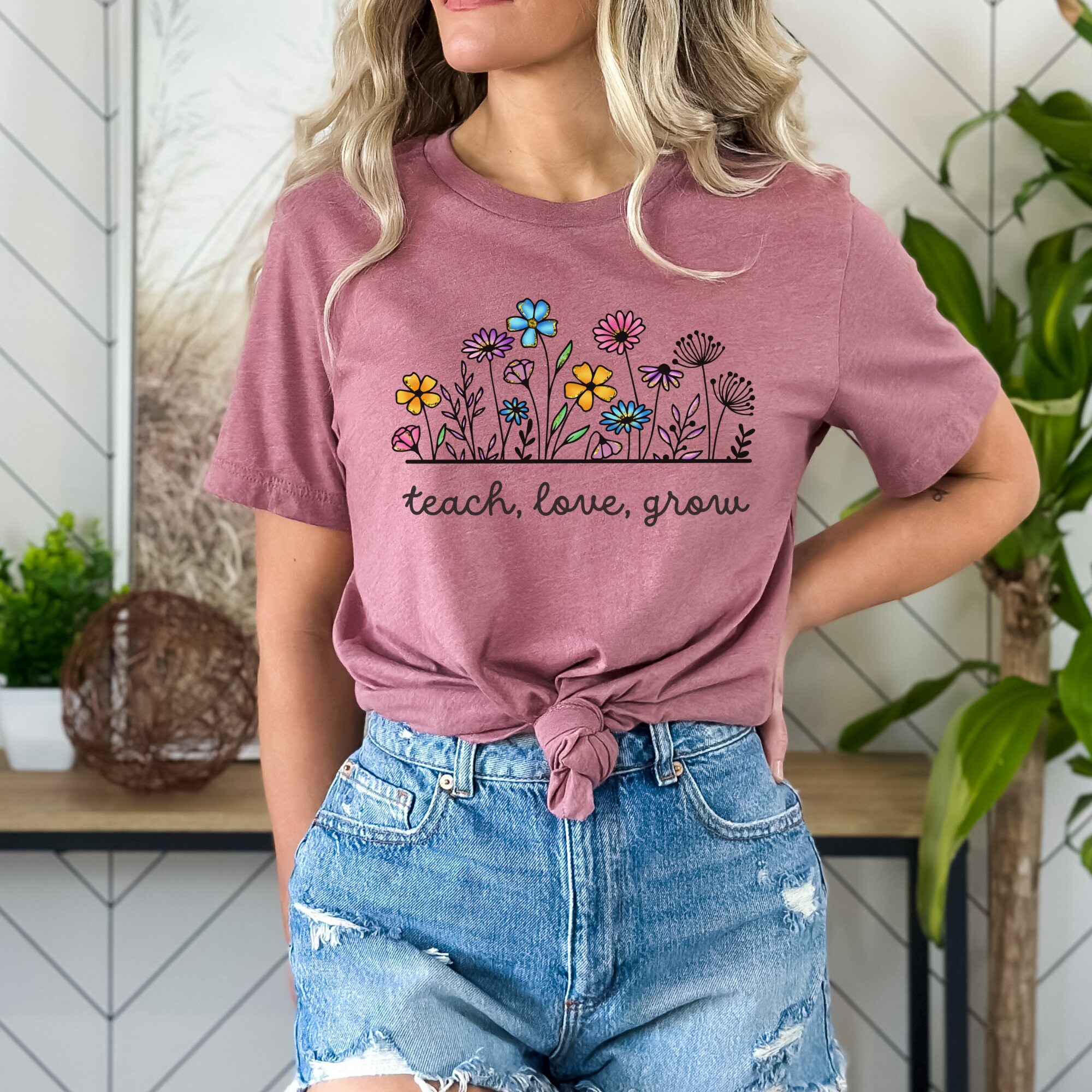 Teacher Wildflower T-shirt Elementary School Teacher Shirt - Etsy