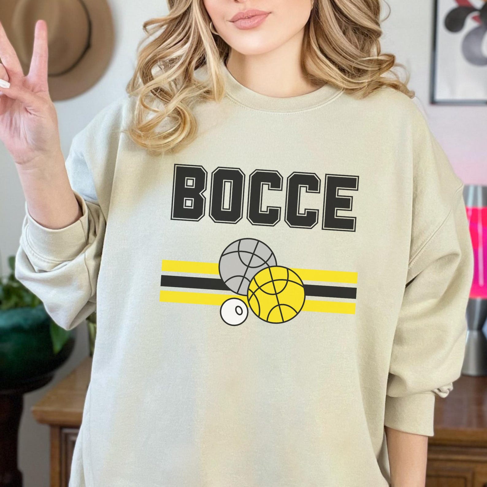 Bocce Athletic Sweatshirt for Bocce Ball Tournament Team Shirt College ...