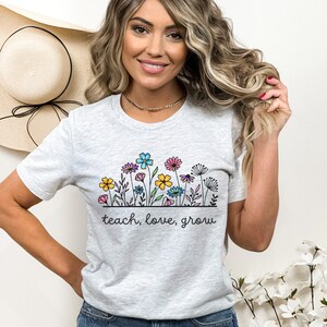 Teacher Wildflower T-shirt Elementary School Teacher Shirt Cute Teacher ...