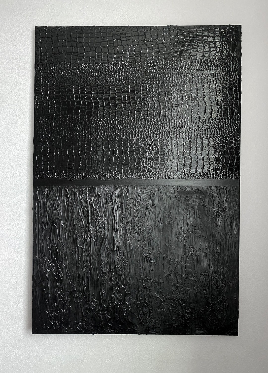 Acrylic Textured Wall Art on Canvas Acrylic, Plaster, Resin Crocodile ...