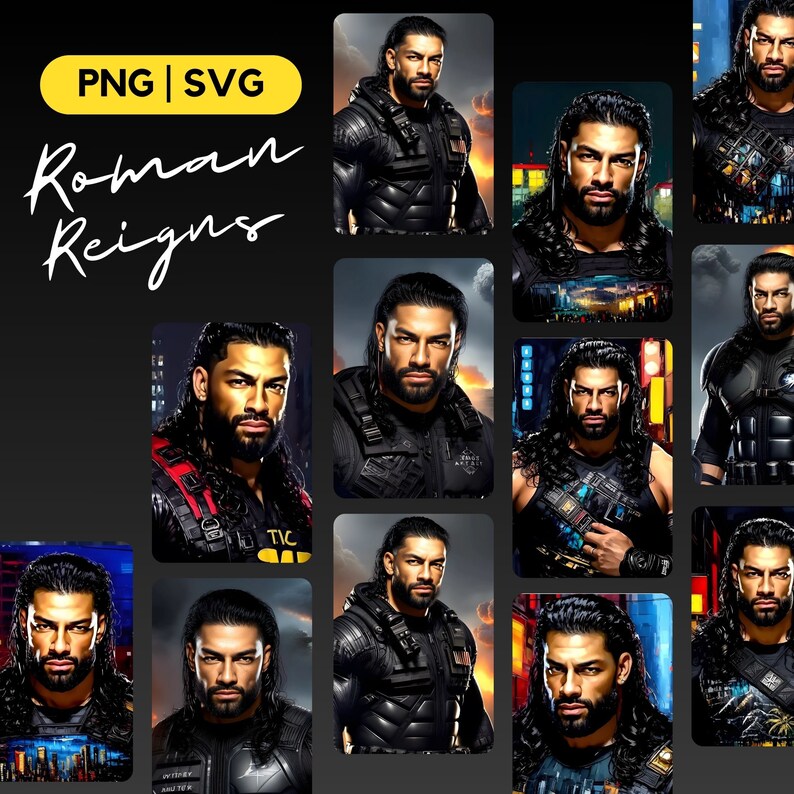WWE Roman Reigns Png and Svg Bundle, WWE Roman Reigns, Instant Download ...