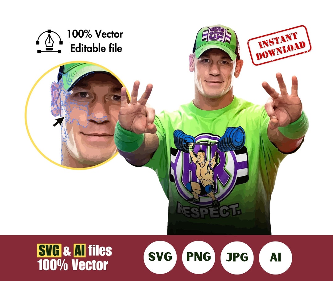 WWE John Cena SVG, Instant Download, Digital Files, Png, Psd, Ai - Etsy ...