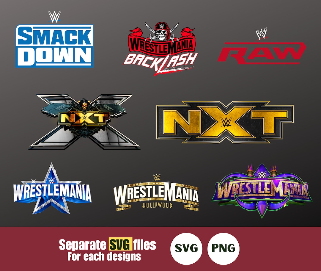 WWE SVG Logo, Smack Down, Wrestlemania Backlash, WWE Raw, Nxt - Etsy