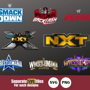 WWE SVG Logo, Smack Down, Wrestlemania Backlash, WWE Raw, Nxt - Etsy