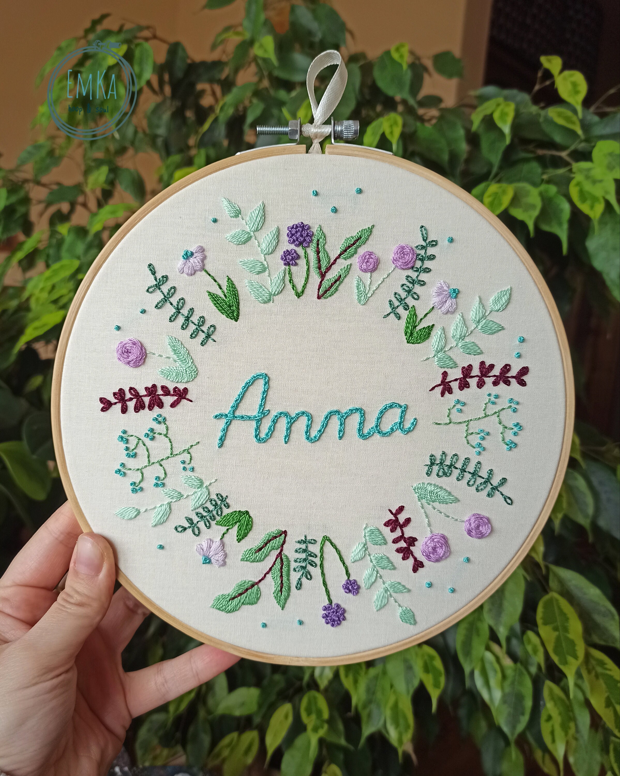 Handmade Embroidery Nameplate, Finished Embroidery Wall Decoration ...