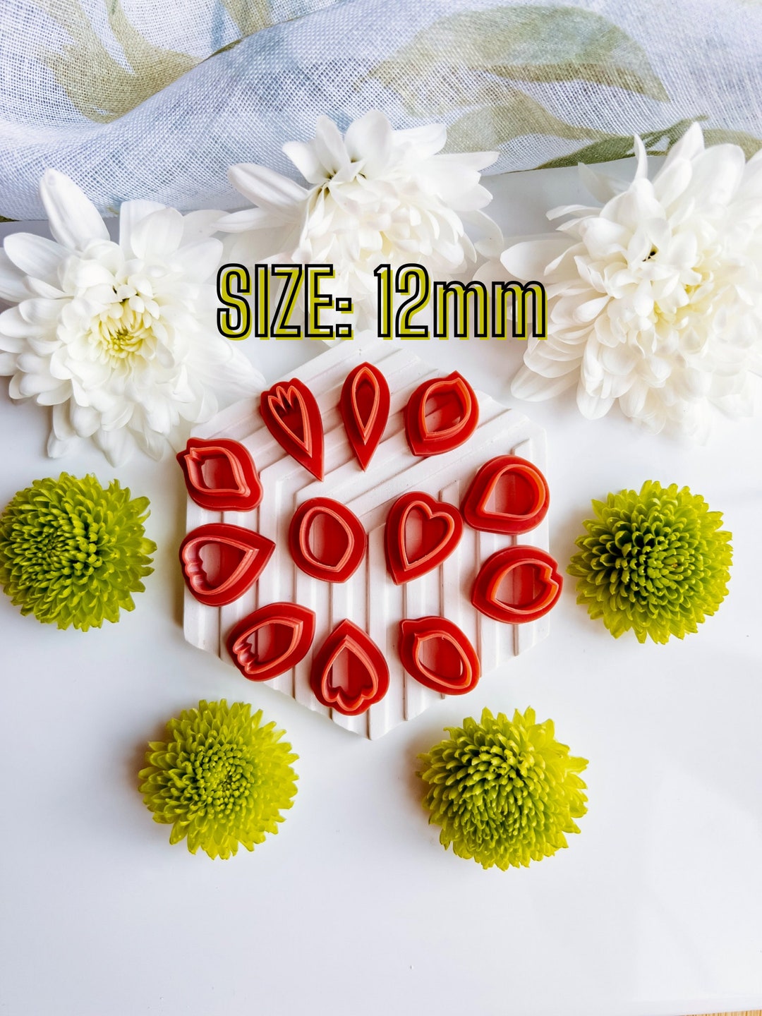 12mm Flower Petal Mini Clay Cutter | Set of 12 Polymer Clay Cutters ...