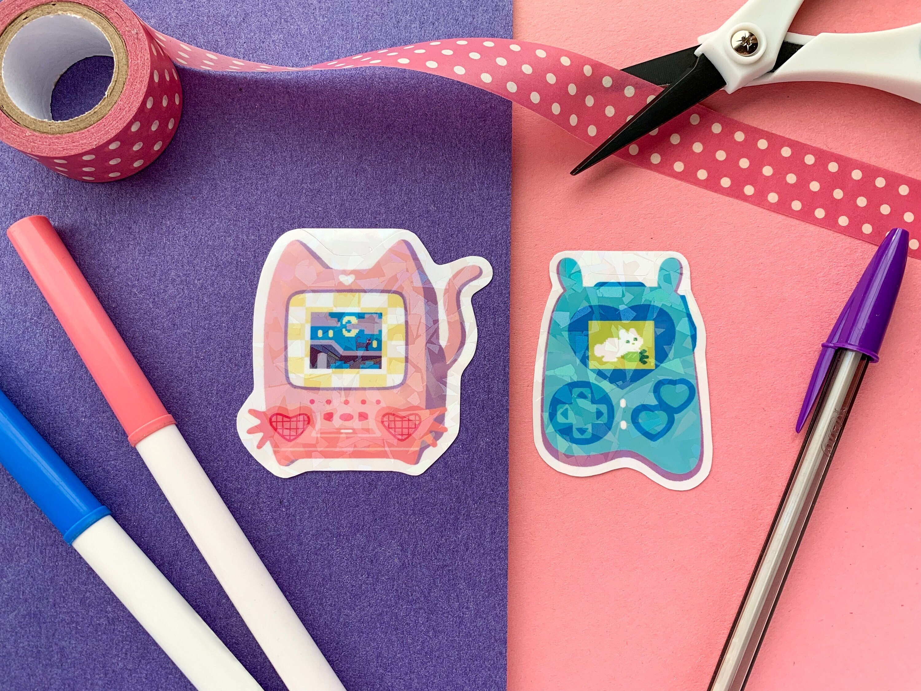 Y2K Tech Holographic Vinyl Sticker Set - Etsy