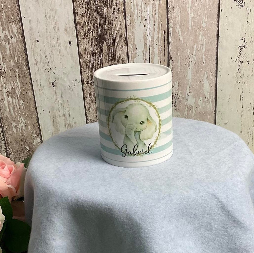 Personalisierbare Keramik Spardose, mit Namen und Wunschmotiv möglich. Sparen für Kinder oder ...