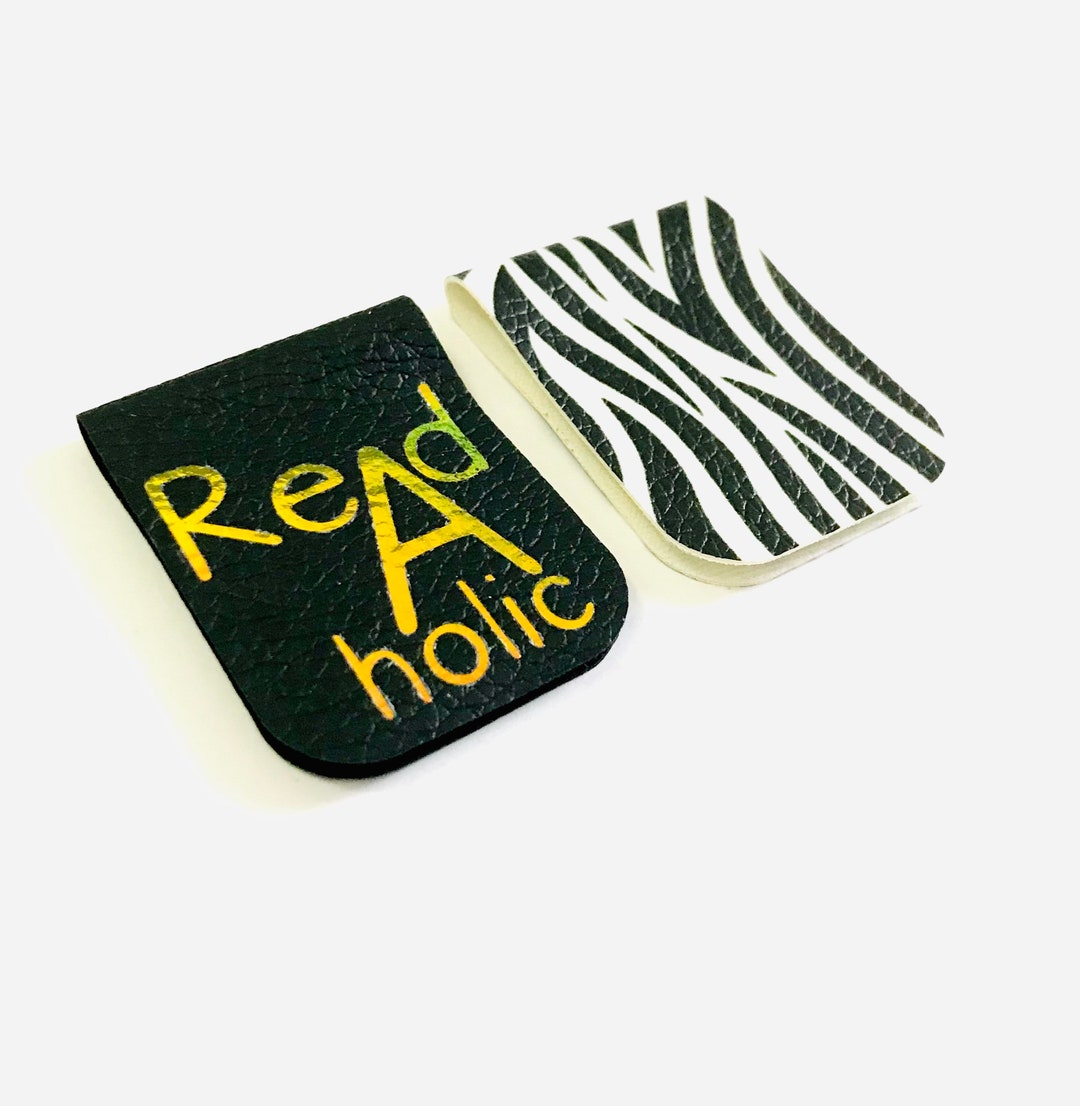 Black Magnetic Bookmark Set,faux Leather Magnetic Bookmarks,magnetic ...