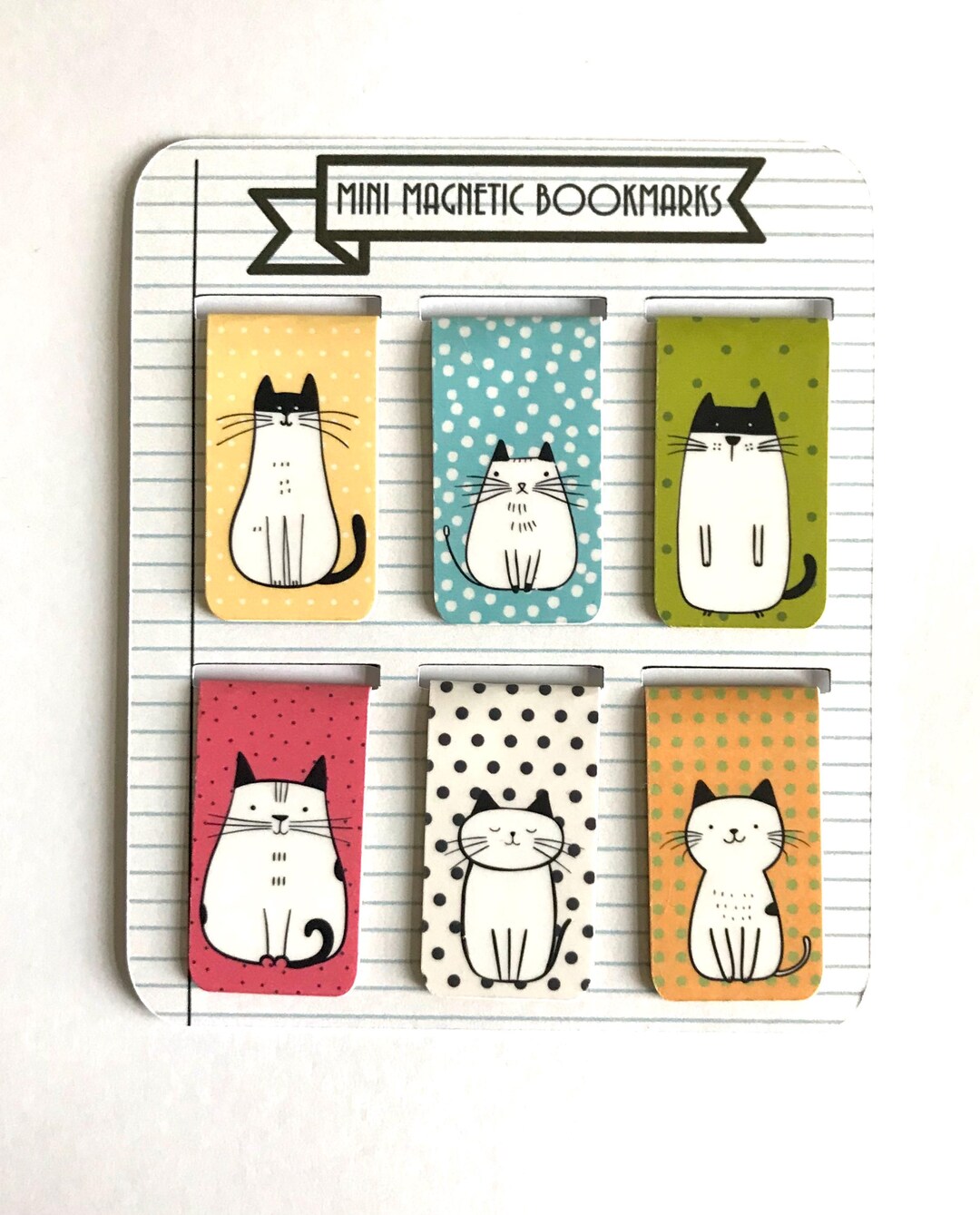 Mini Magnetic Bookmark Set /cat Magnetic Bookmarks/doodle Cat Bookmarks ...