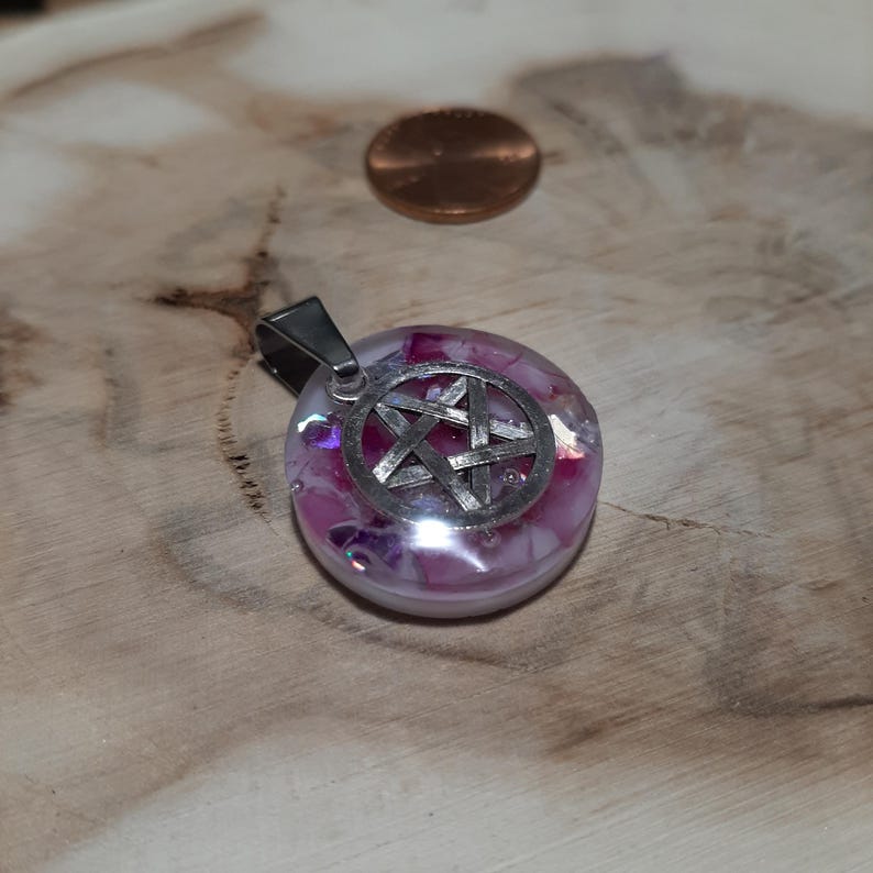 Resin Pentacle Necklace – Pagan Pentagram Pendant With Botanicals and ...